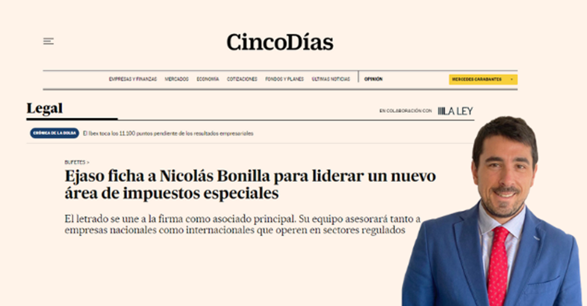Lanzamos el área de impuestos especiales y fichamos a Nicolas Bonilla ...
